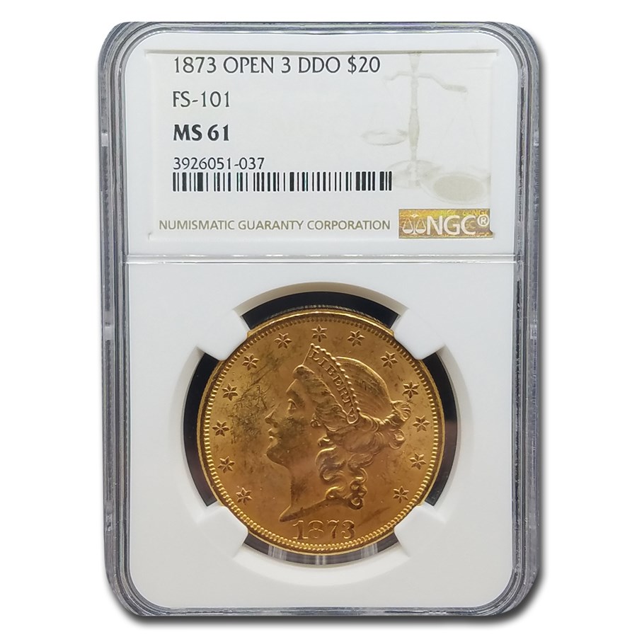 Buy 1873 $20 Liberty Gold Double Eagle MS-61 NGC (Open 3, DDO FS-101) | APMEX
