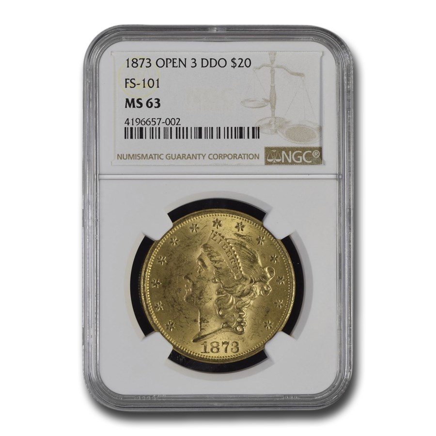 Buy 1873 $20 Liberty Gold Double Eagle MS-63 NGC (Open 3 DDO FS-101) | APMEX