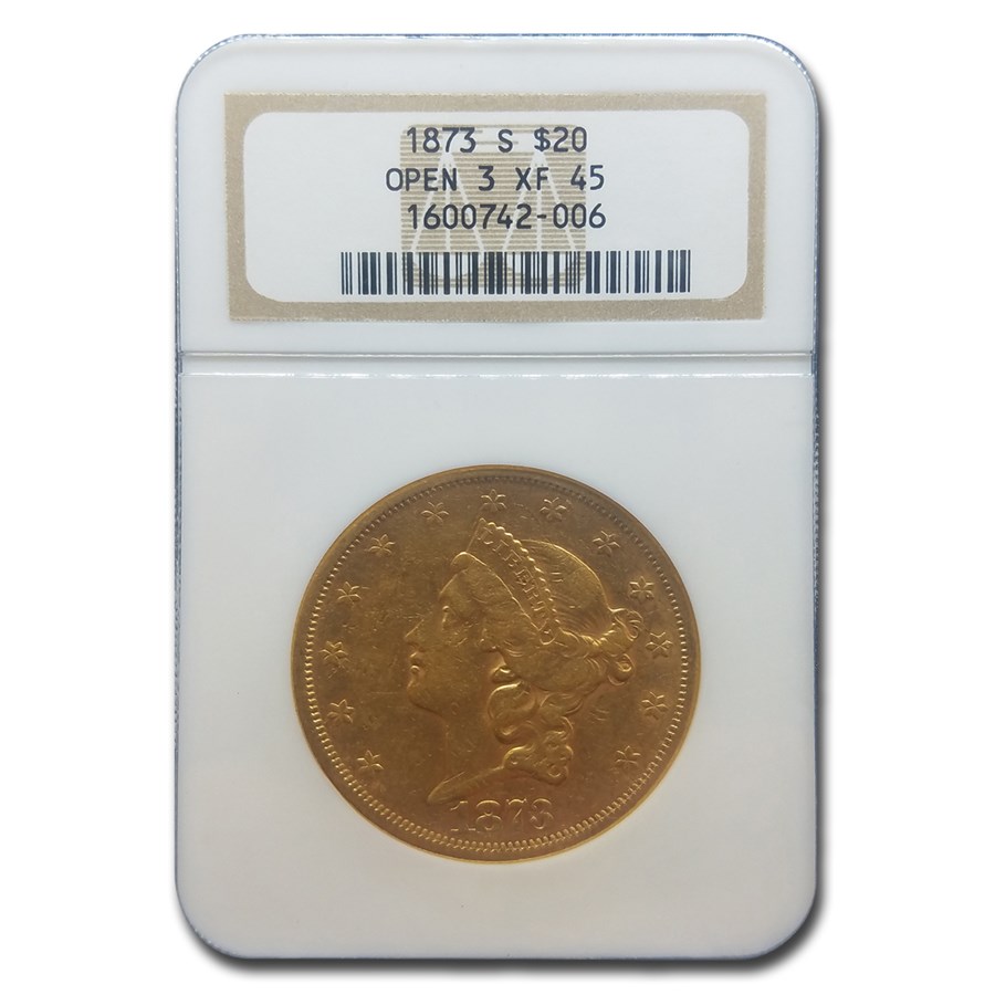 Buy 1873 $20 Liberty Gold Double Eagle Open 3 XF-45 NGC | APMEX