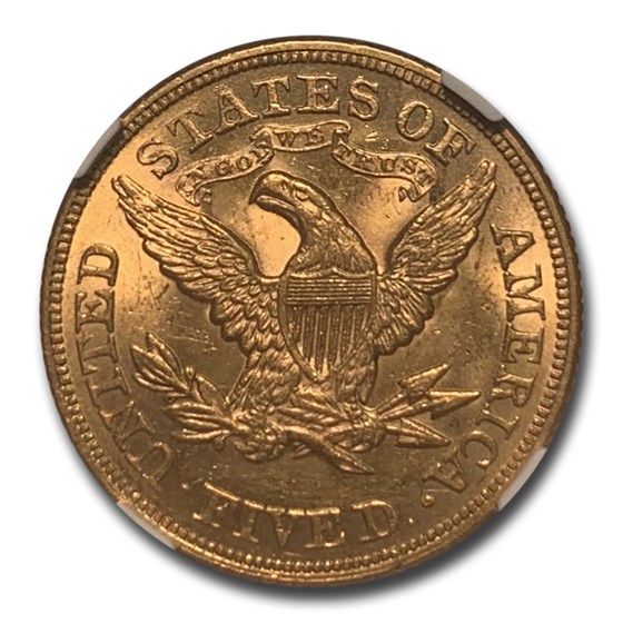 Buy 1873 $5 Liberty Gold Half Eagle MS-63+ NGC (Open 3) | APMEX