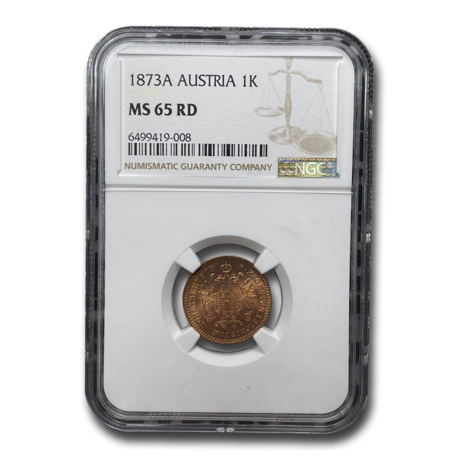 1873-A Austria Kreuzer MS-65 NGC (Red)