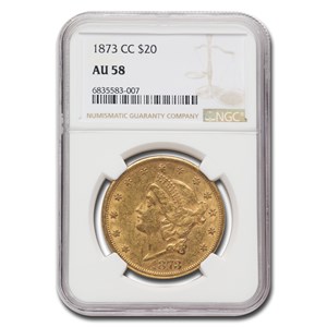 1873-CC $20 Liberty Gold Double Eagle AU-58 NGC
