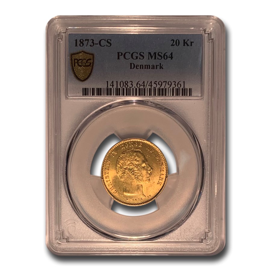 Buy 1873-CS Denmark Gold 20 Kroner MS-64 PCGS | APMEX