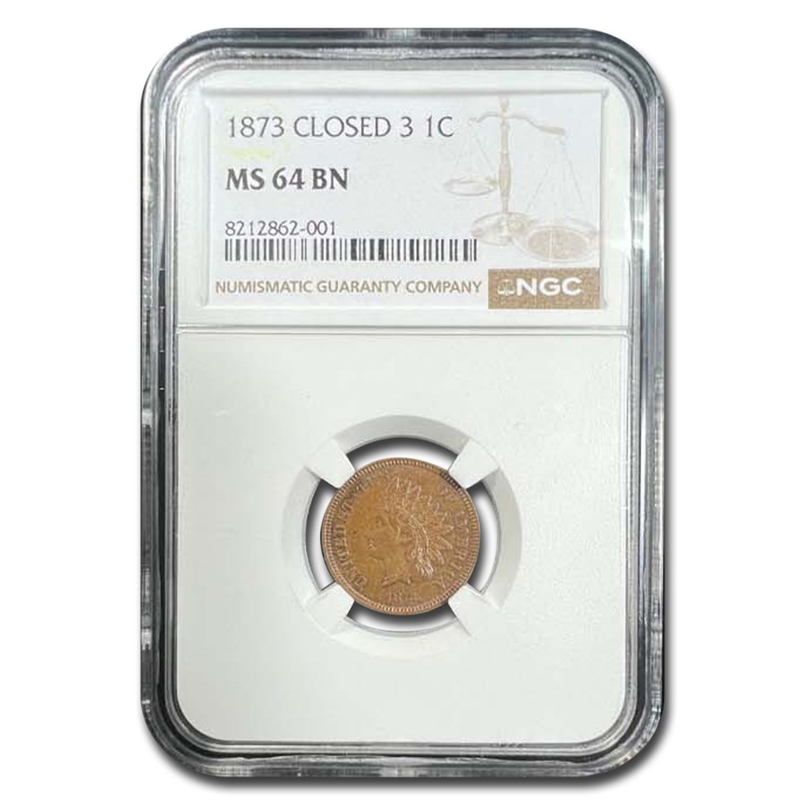 Buy 1873 Indian Head Cent MS-64 NGC (Brown, Closed 3) | APMEX