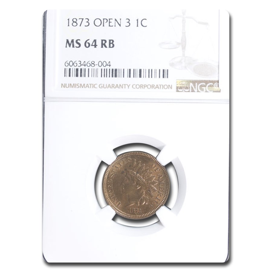 Buy 1873 Indian Head Cent MS-64 NGC (Red/Brown, Open 3) | APMEX