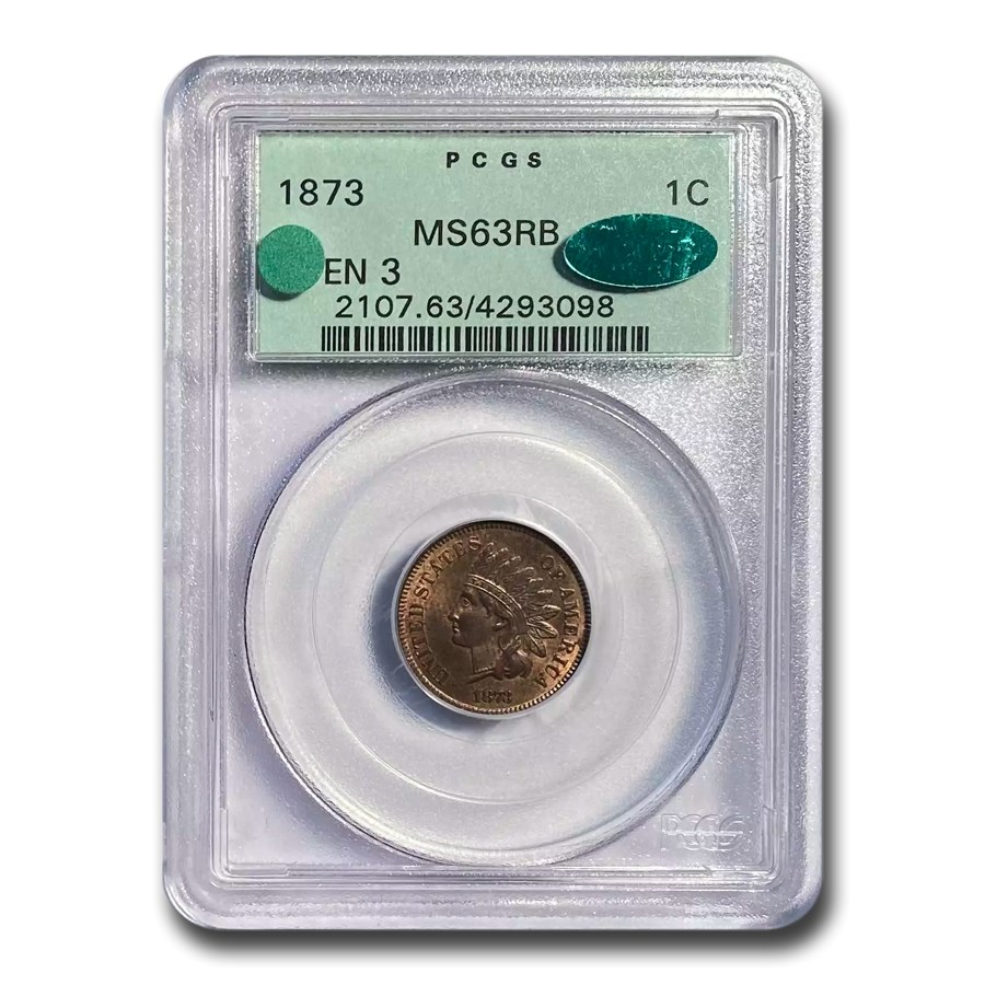 Buy 1873 Indian Head Cent Open 3 MS-63 PCGS CAC (Red/Brown) | APMEX