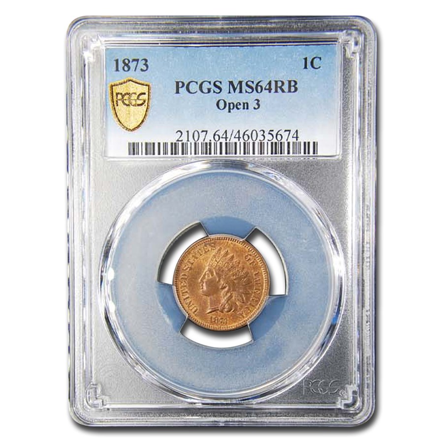 Buy 1873 Indian Head Cent Open 3 MS-64 PCGS (Red/Brown) | APMEX