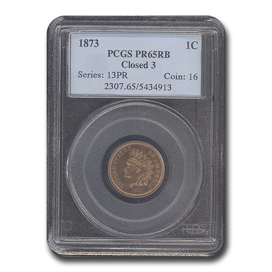 Buy 1873 Indian Head Cent PR-65 PCGS (Red/Brown, Closed 3) | APMEX