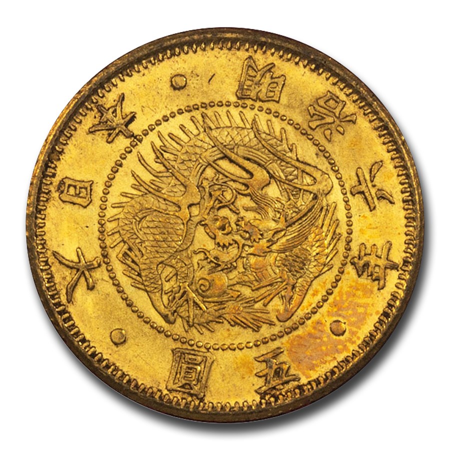Buy 1873 Japan Gold 5 Yen Meiji MS-66 NGC | APMEX