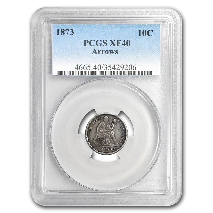 Buy 1873 Liberty Seated Dime XF-40 PCGS (Arrows) | APMEX