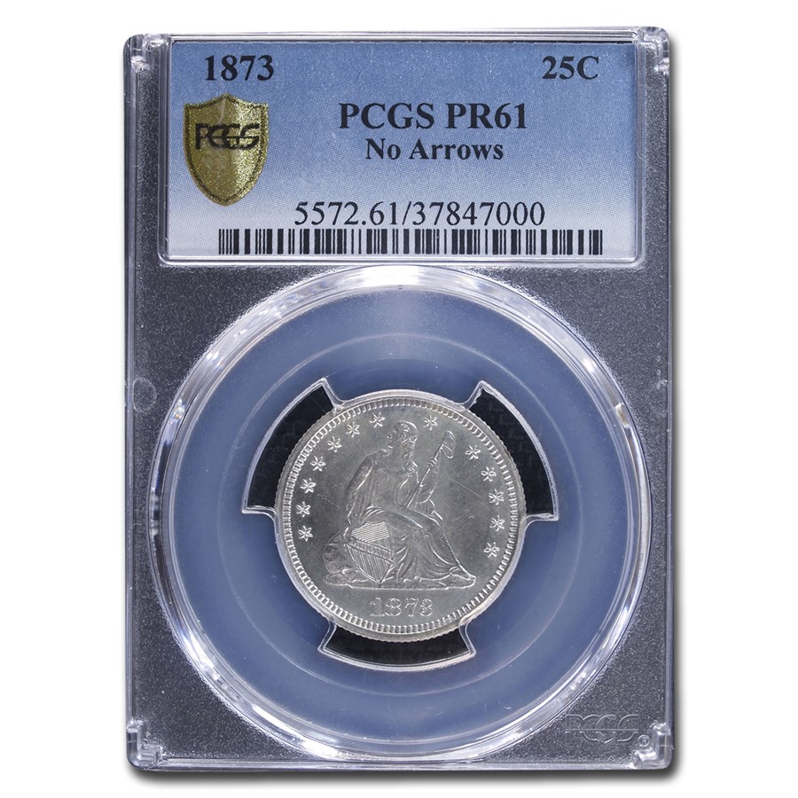 Buy 1873 Liberty Seated Quarter PR-61 PCGS (No Arrows) | APMEX