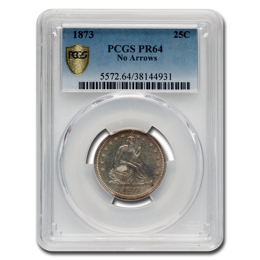 1873 Liberty Seated Quarter PR-64 PCGS (No Arrows)