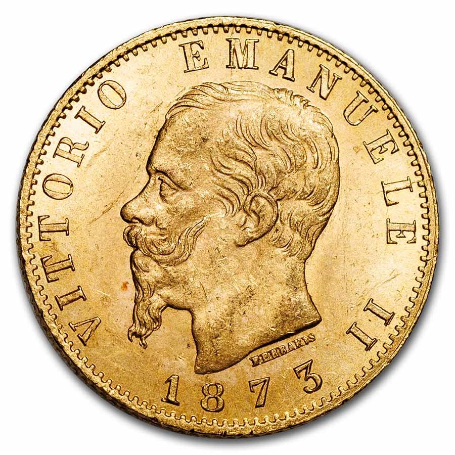 Buy 1873-M Italy Gold 20 Lire Vittorio Emanuele II BU | APMEX