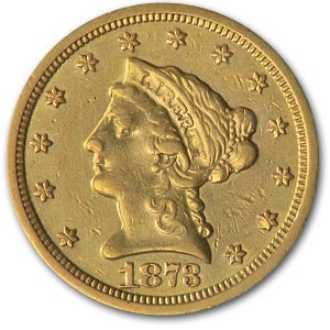 Buy 1873-S $2.50 Liberty Gold Quarter Eagle AU | APMEX