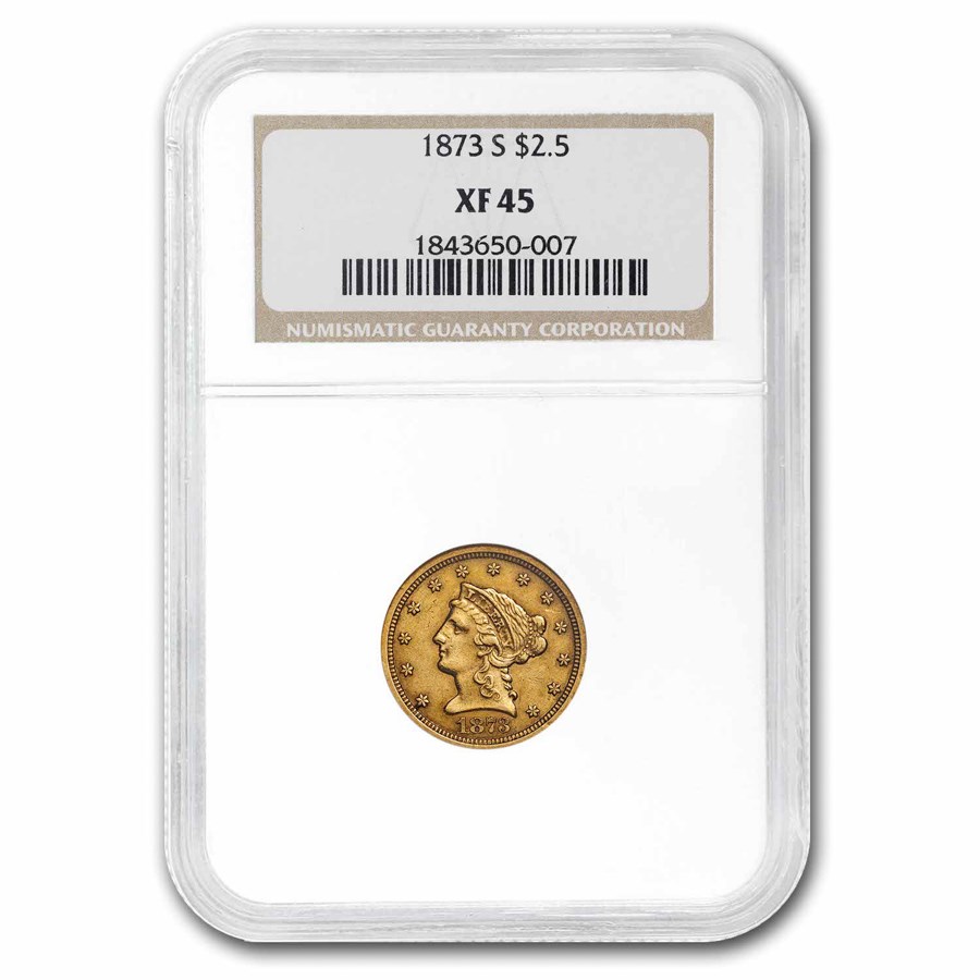 Buy 1873-S $2.50 Liberty Gold Quarter Eagle XF-45 NGC | APMEX