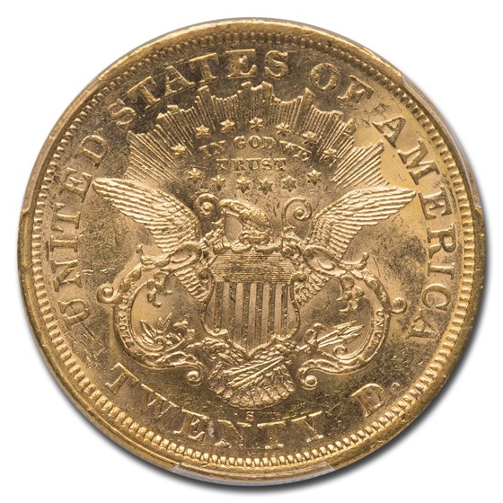 Buy 1873-S $20 Liberty Gold Double Eagle Closed 3 MS-61 PCGS | APMEX