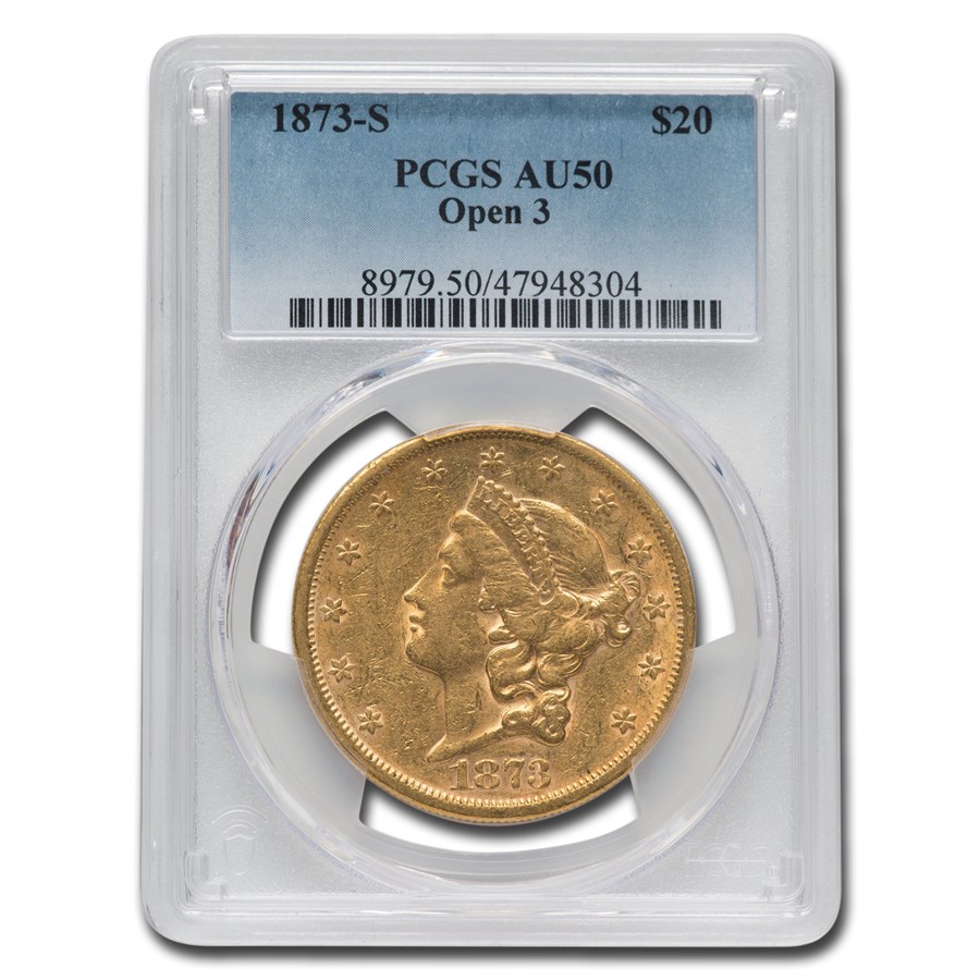 Buy 1873-S Liberty Gold Double Eagle AU-50 Open 3 | APMEX