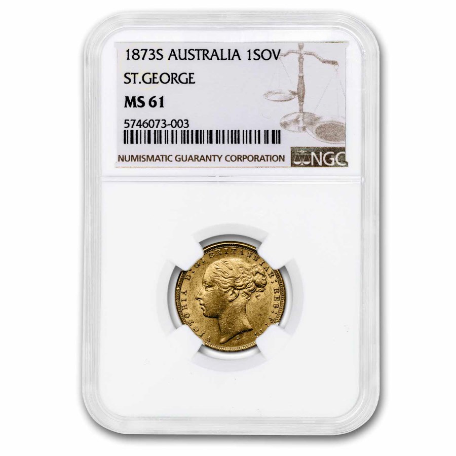 Buy 1873-S Australia Gold Sovereign Young Victoria MS-61 NGC | APMEX