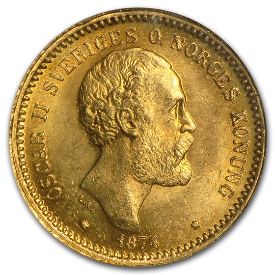 Buy 1874/3 Sweden Gold 10 Kronor MS-65 NGC | APMEX