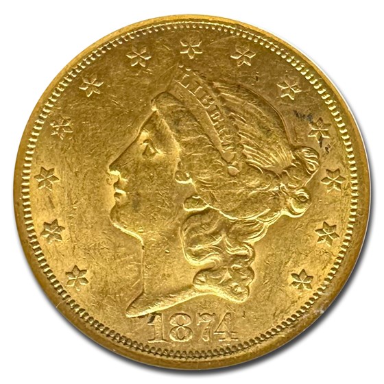 Buy 1874-CC $20 Liberty Gold Double Eagle AU-55 NGC | APMEX