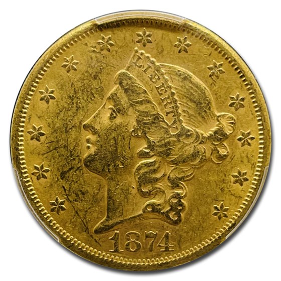 Buy 1874-CC $20 Liberty Gold Double Eagle MS-60 PCGS | APMEX Buy 1874-CC $20 Liberty Gold Double Eagle MS-60 PCGS | APMEX