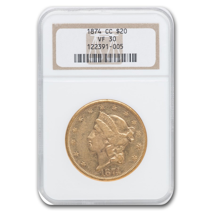 Buy 1874-CC $20 Liberty Gold Double Eagle VF-30 NGC | APMEX