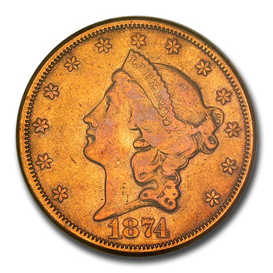 Buy 1874-CC $20 Liberty Gold Double Eagle VF-30 PCGS | APMEX