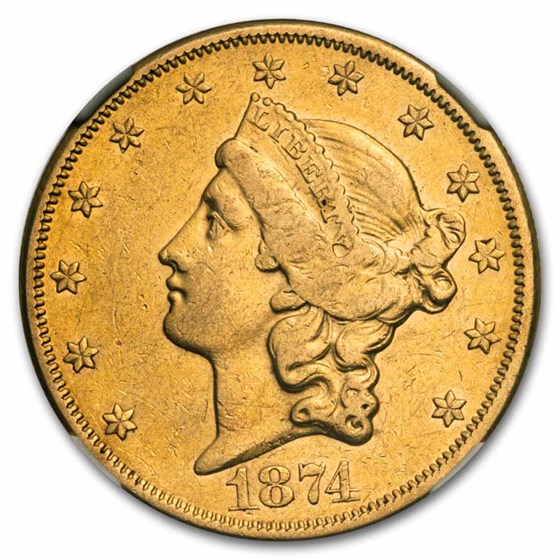 1874-CC $20 Liberty Gold Double Eagle VF-35 NGC