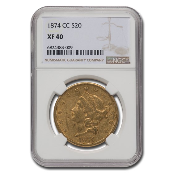 Buy 1874-CC $20 Liberty Gold Double Eagle XF-40 NGC | APMEX