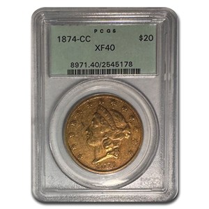 Buy 1874-CC $20 Liberty Gold Double Eagle XF-40 PCGS | APMEX