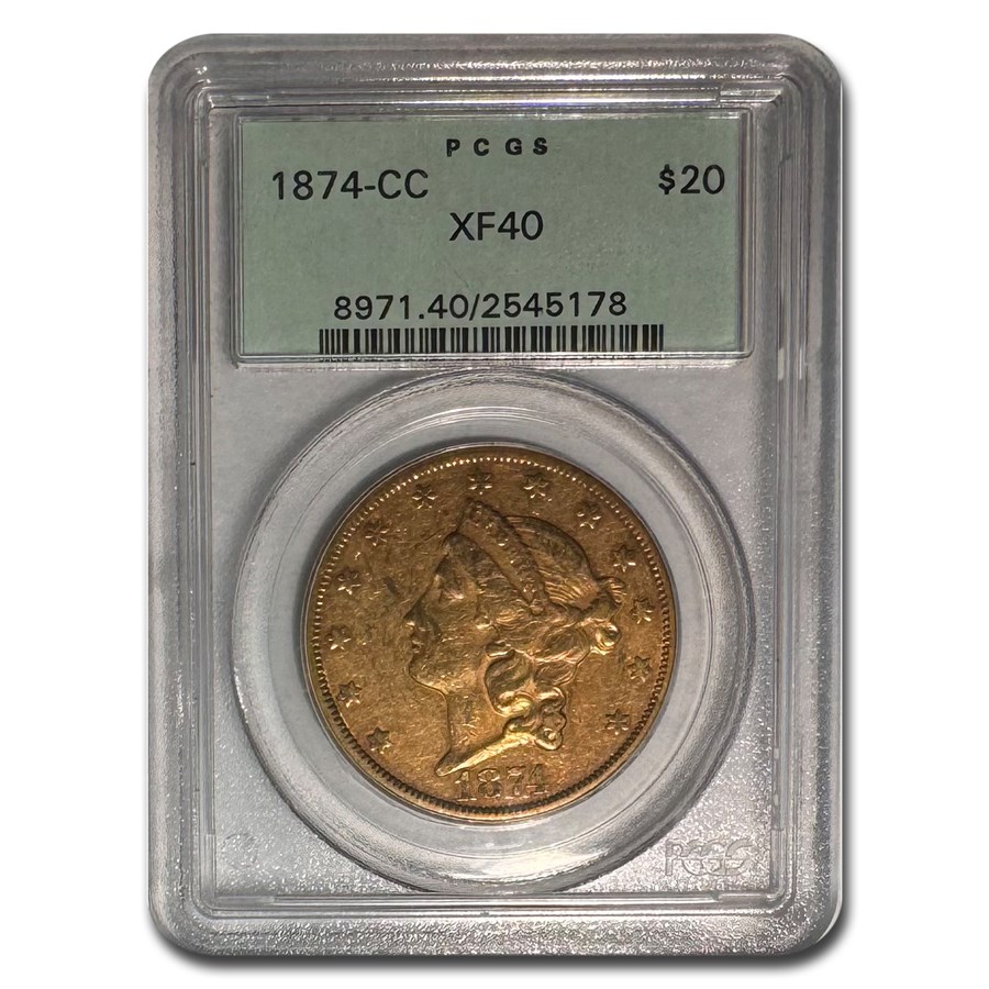 Buy 1874-CC $20 Liberty Gold Double Eagle XF-40 PCGS | APMEX