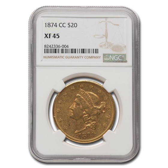 Buy 1874-CC $20 Liberty Gold Double Eagle XF-45 NGC | APMEX
