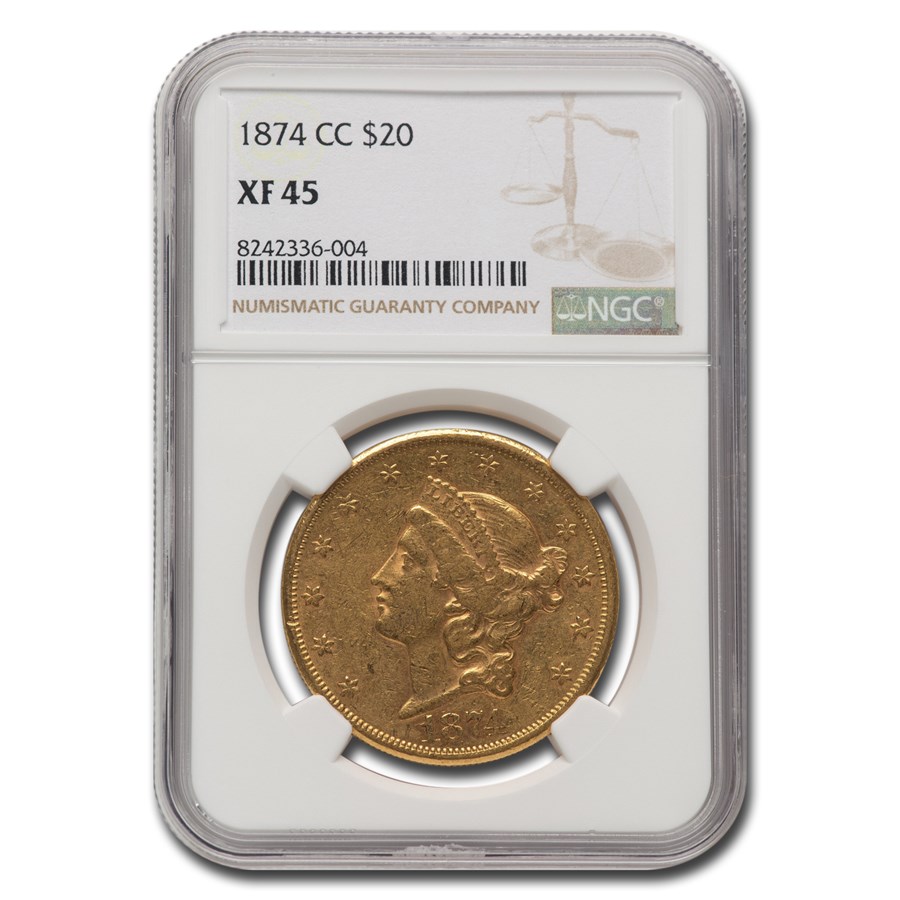 Buy 1874-CC $20 Liberty Gold Double Eagle XF-45 NGC | APMEX