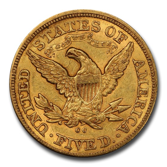 Buy 1874-CC $5 Liberty Gold Half Eagle AU-58 PCGS CAC | APMEX