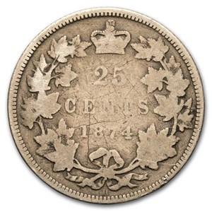 Buy 1874-H Canada 25 Cents Good | APMEX