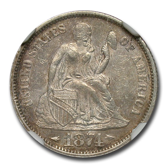Buy 1874 Liberty Seated Dime AU-55 NGC (Arrows) | APMEX