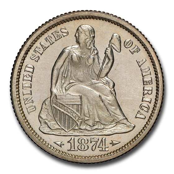 Buy 1874 Liberty Seated Dime PF-66 Cameo NGC (Arrows) | APMEX