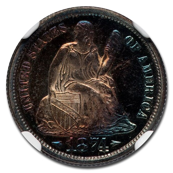 Buy 1874 Liberty Seated Dime PF-67* NGC (Arrows) | APMEX
