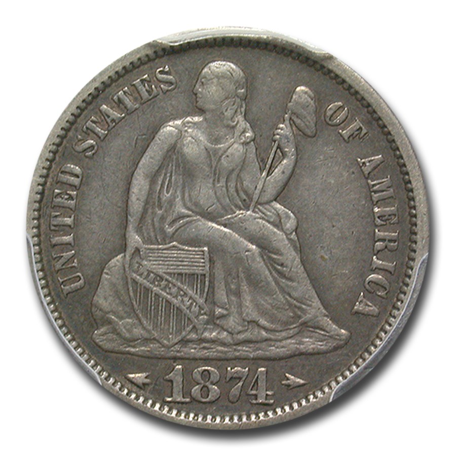 Buy 1874 Liberty Seated Dime XF-40 PCGS (Arrows) | APMEX