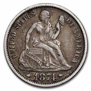 Buy 1874 Liberty Seated Dime XF | APMEX