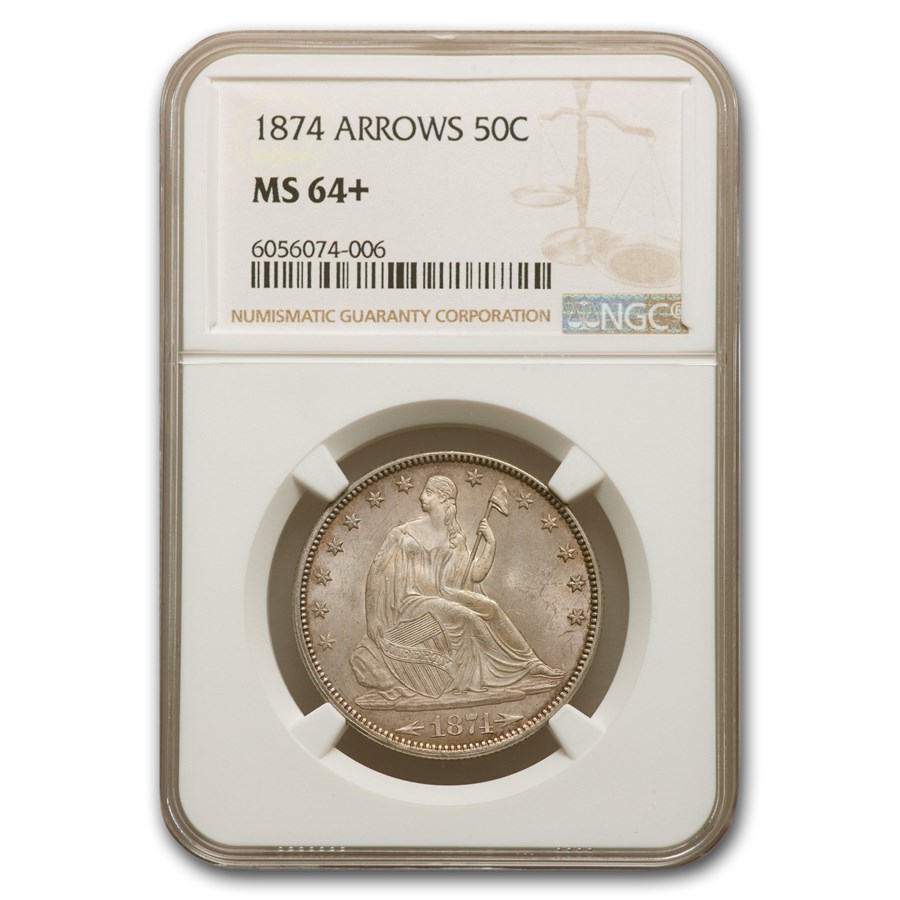 Buy 1874 Liberty Seated Half Dollar MS-64+ NGC (Arrows) | APMEX
