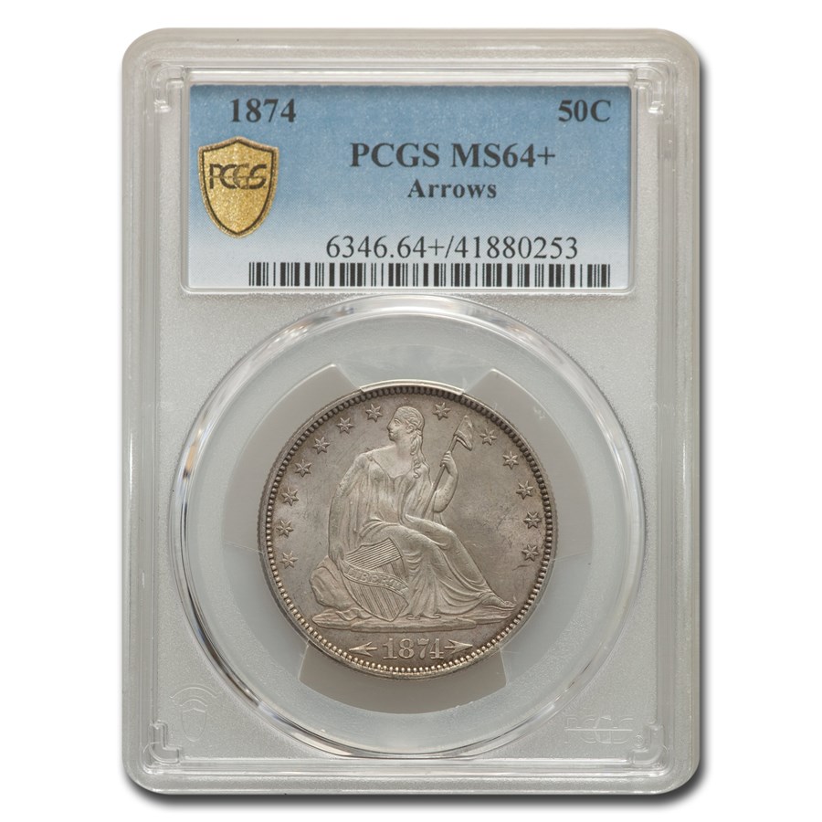 Buy 1874 Liberty Seated Half Dollar MS-64+ PCGS (Arrows) | APMEX