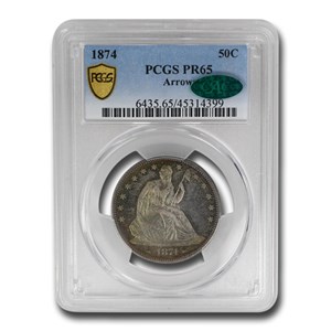 Buy 1874 Liberty Seated Half Dollar PR-65 PCGS CAC (Arrows) | APMEX