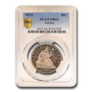 Buy 1874 Liberty Seated Half Dollar PR-66 PCGS (Arrows) | APMEX