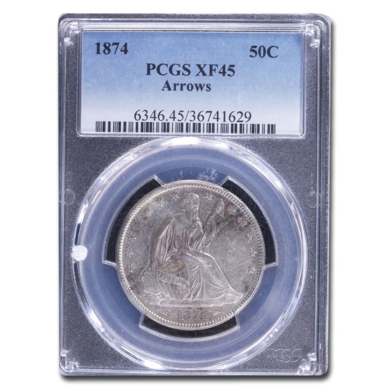 Buy 1874 Liberty Seated Half Dollar XF-45 PCGS (Arrows) | APMEX