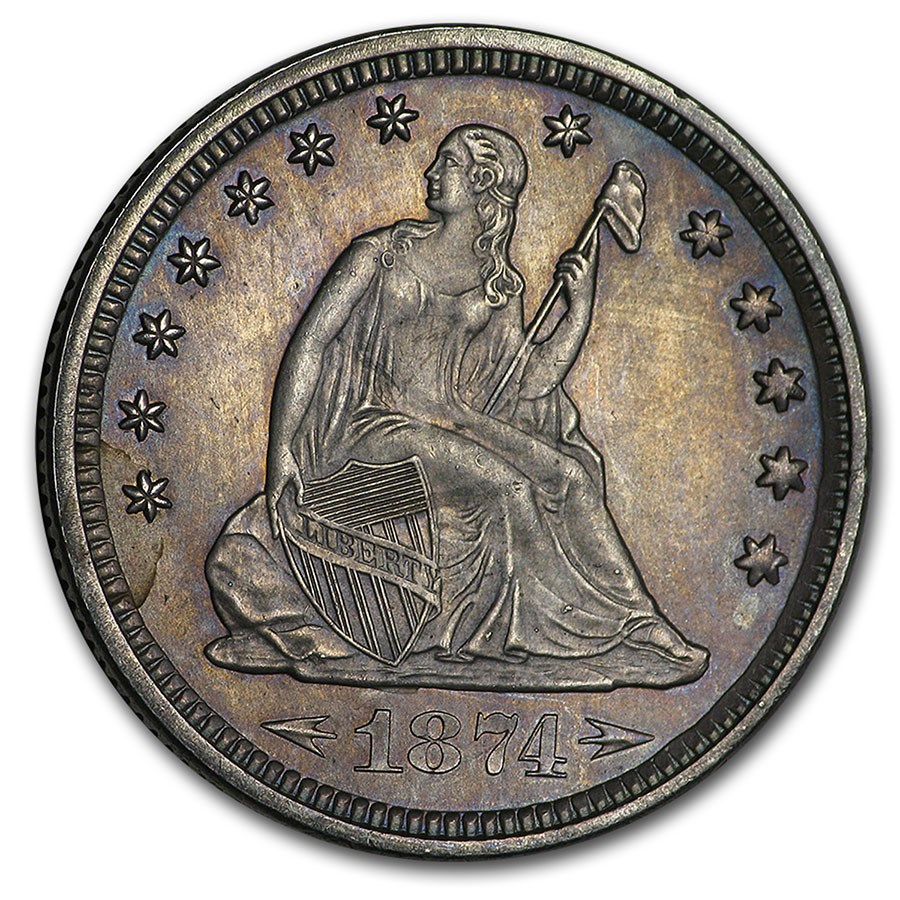 Buy 1874 Liberty Seated Quarter BU | APMEX