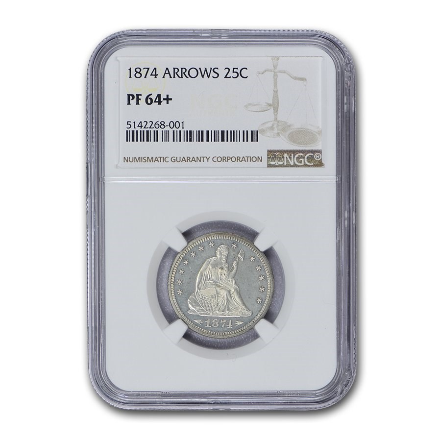 Buy 1874 Liberty Seated Quarter PF-64+ NGC (Arrows) | APMEX