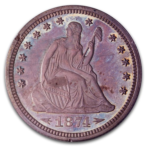 Buy 1874 Liberty Seated Quarter PR-65 PCGS (Arrows) | APMEX