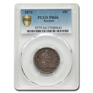 Buy 1874 Liberty Seated Quarter PR-66 PCGS (Arrows) | APMEX