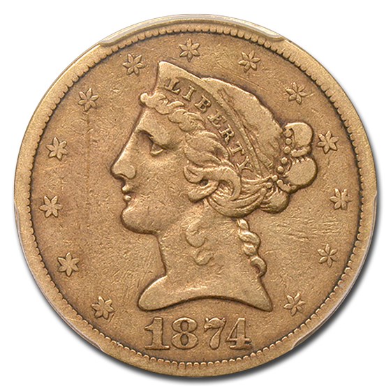 Buy 1874-S $5 Liberty Gold Half Eagle VF-30 PCGS | APMEX